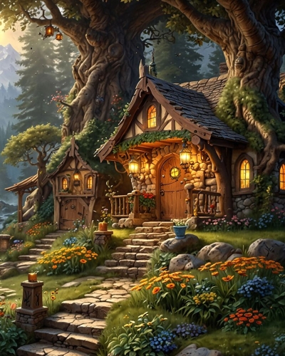 Jigsaw Planet: Enchanting Forest Cottage Puzzle | JigPlay.com
